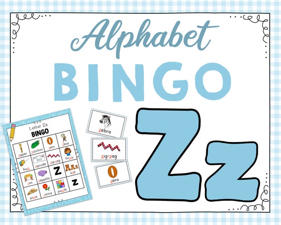 Letter Z Bingo Game | Etsy
