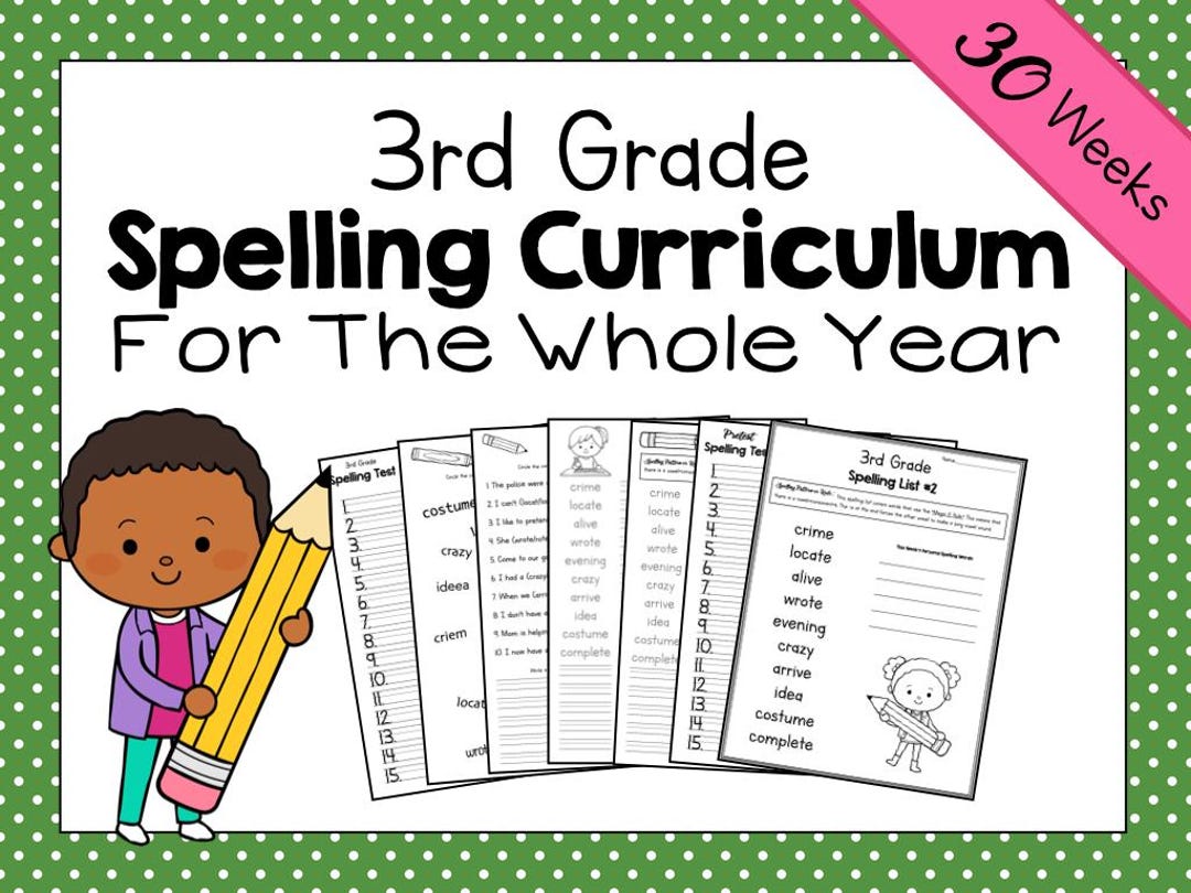 3rd Grade Spelling Curriculum | Complete Full-year Printable Spelling ...