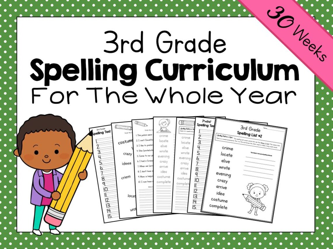 3rd Grade Spelling Curriculum | Complete Full-year Printable Spelling ...