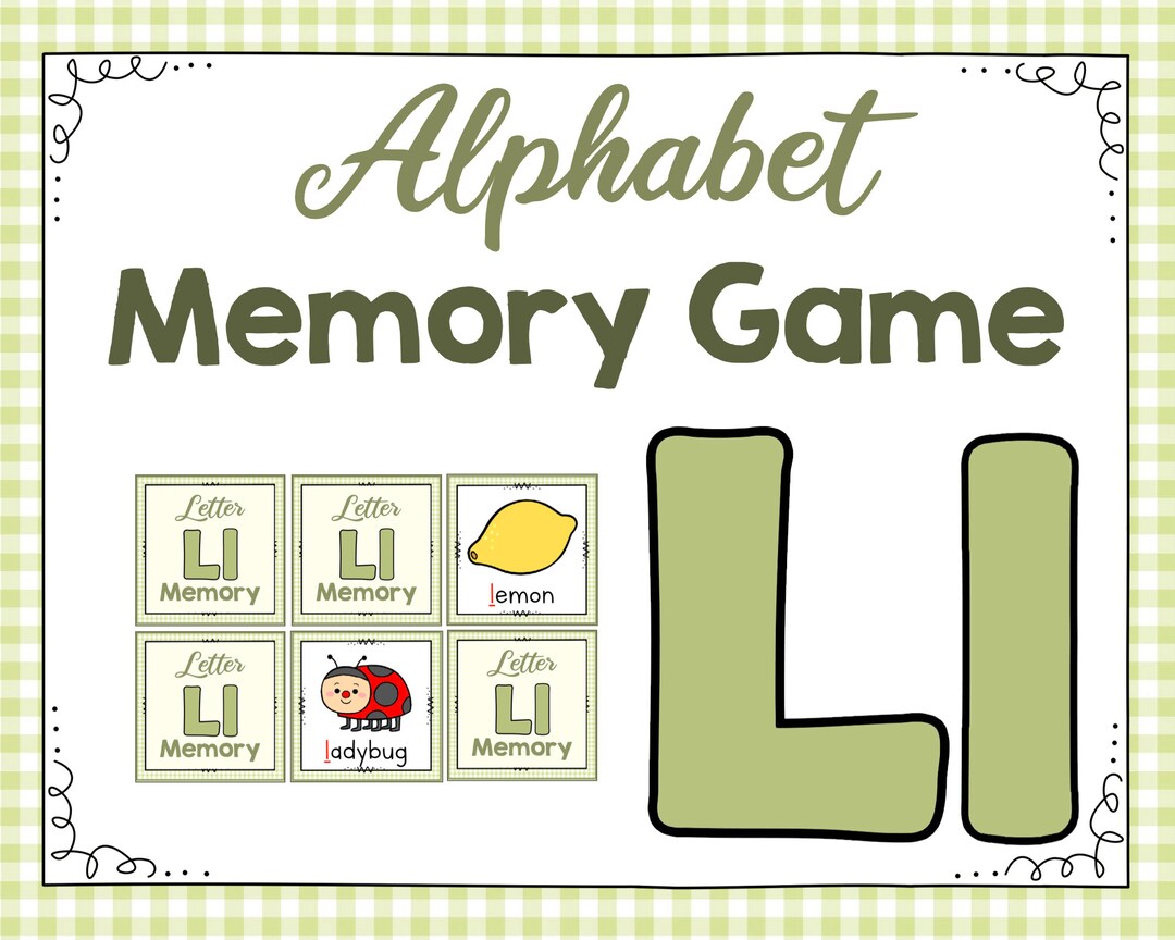 Letter L Memory Game - Etsy