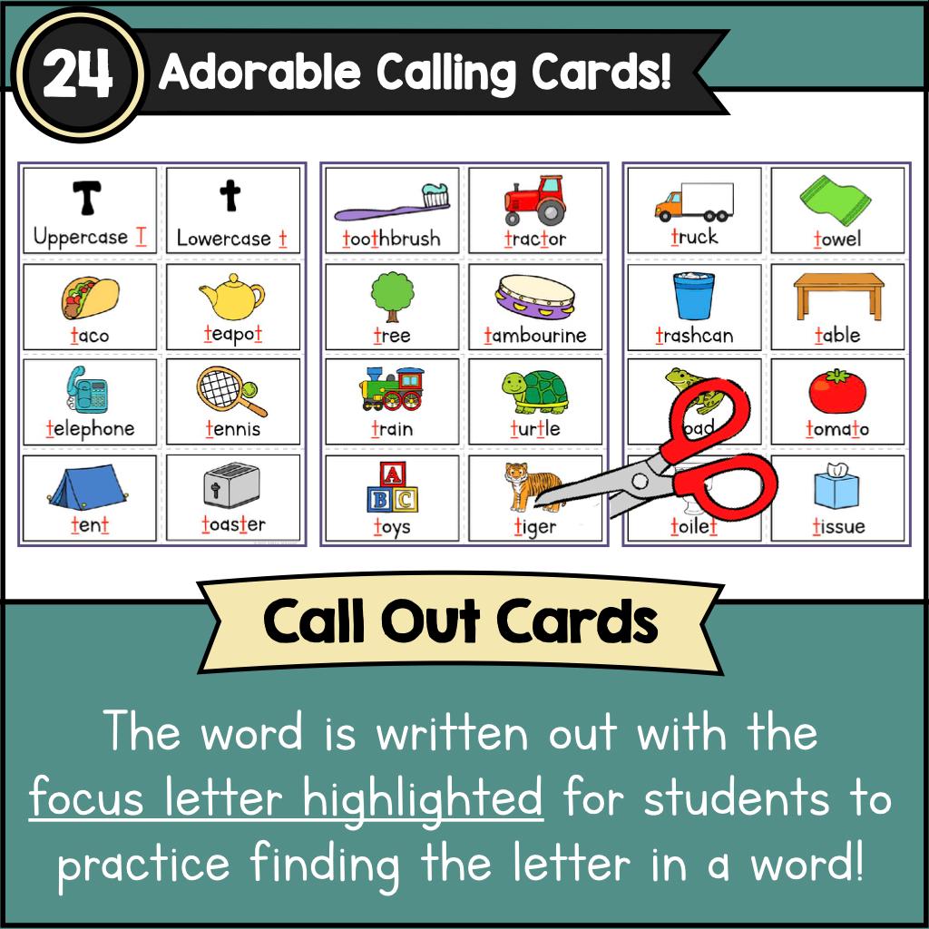 Letter T BINGO GAME Printable - Cute Alphabet Bingo for Preschool and ...