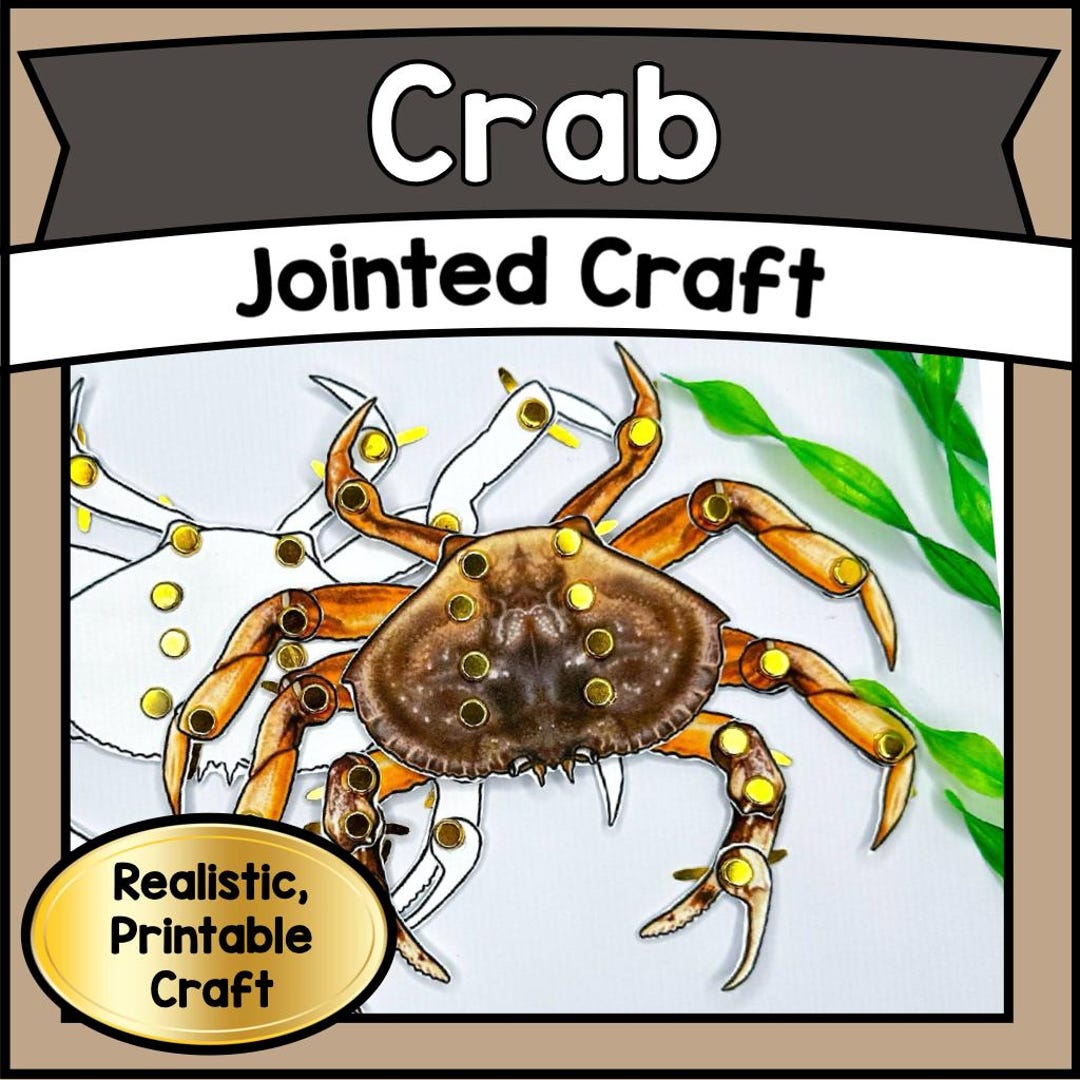 Printable Crab Jointed Craft, Realistic Articulated Animal Craft, Cut ...