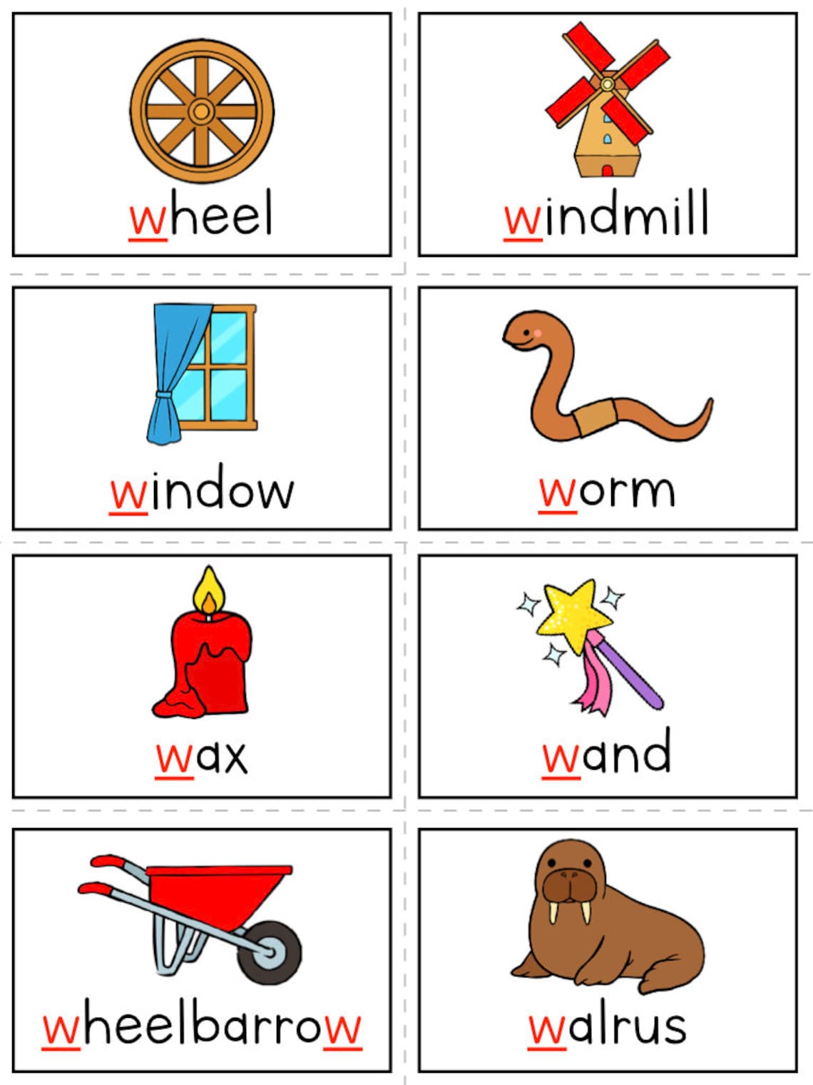 Letter W Bingo Game - Etsy