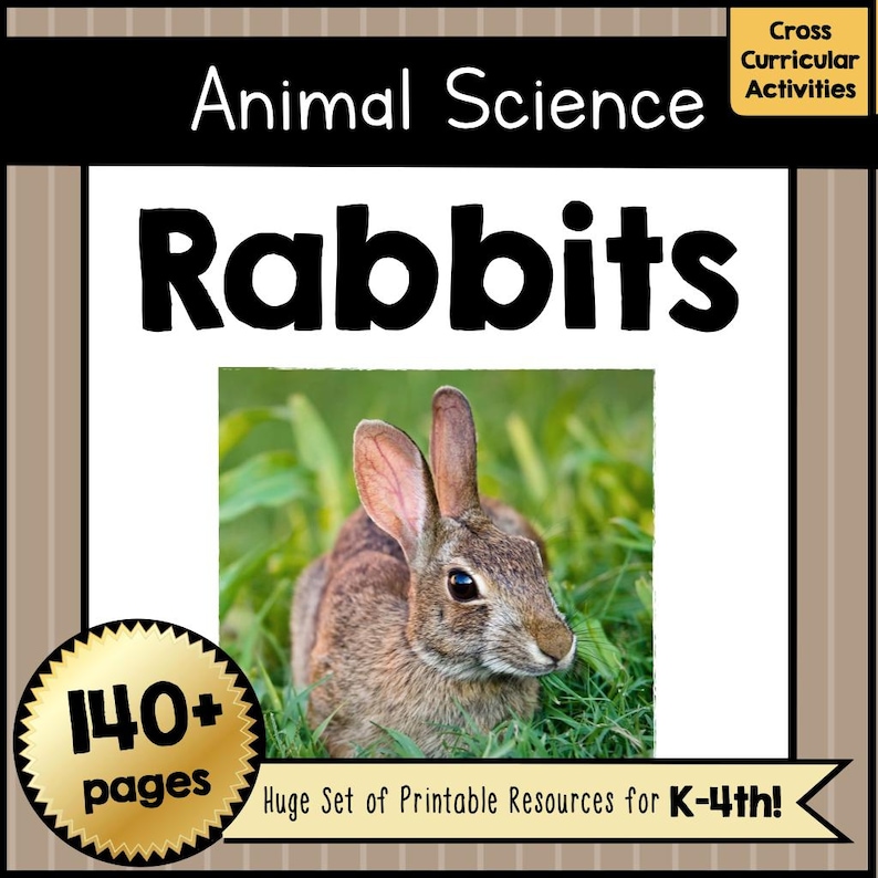 Printable RABBIT Animal Science Unit Template Kit | DIY Articulated ...