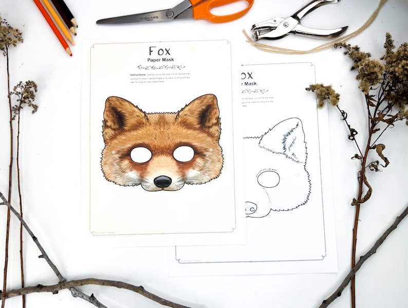 Printable FOX Mask Craft Template | DIY Paper Animal Project PDF ...