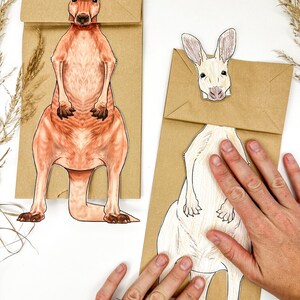 DIY Kangaroo Puppet Printable | Fun Paper Bag Craft Template | Easy ...
