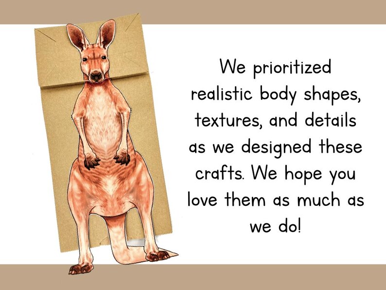 DIY Kangaroo Puppet Printable | Fun Paper Bag Craft Template | Easy ...