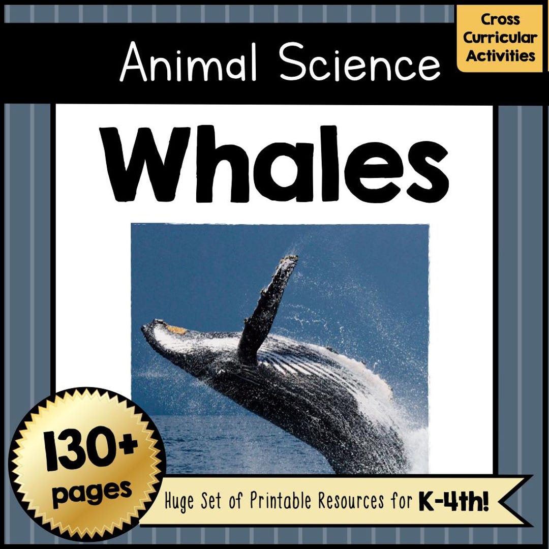 WHALES Science Study Unit Writing Learning & Reading Animal Adaptation ...