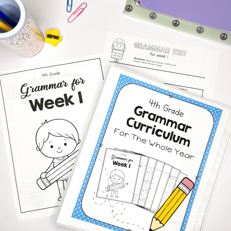 Complete 4th GRADE GRAMMAR Curriculum Printable - 30 Weeks of ...