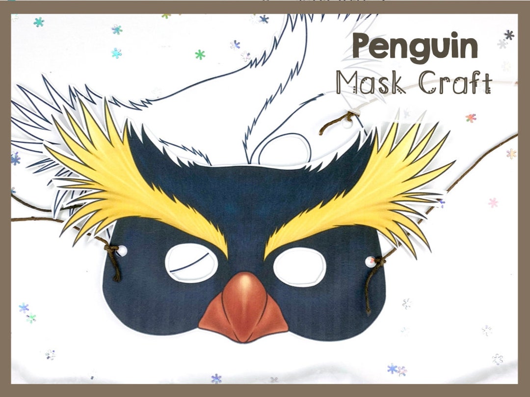 Penguin Printable Mask Template | Articulated Penguin Instant Download ...