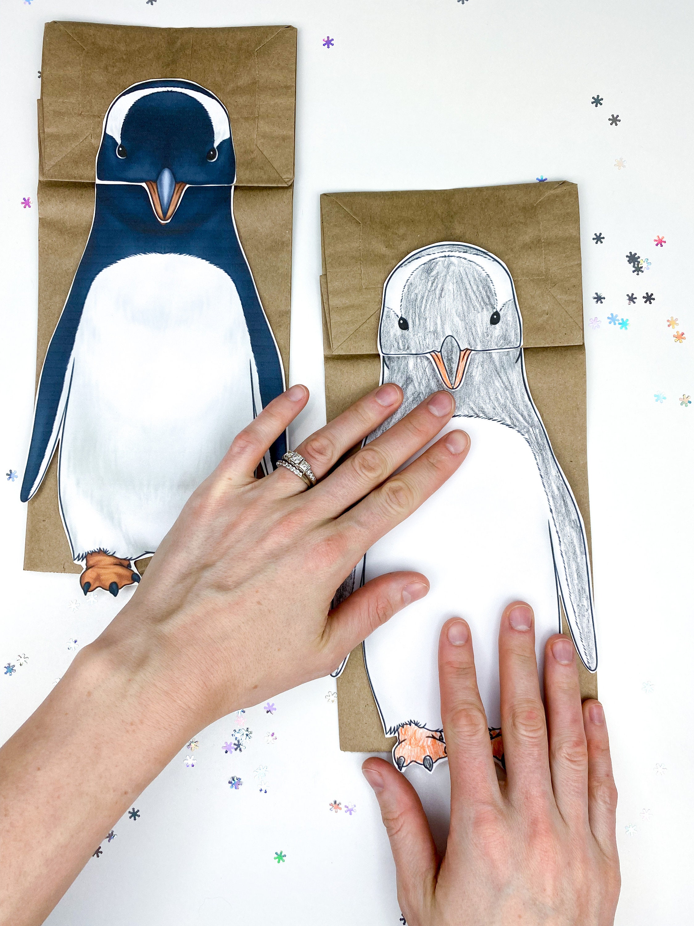 Penguin Paper Bag Puppet Kit | Fun Craft Activity | Penguin Themed ...