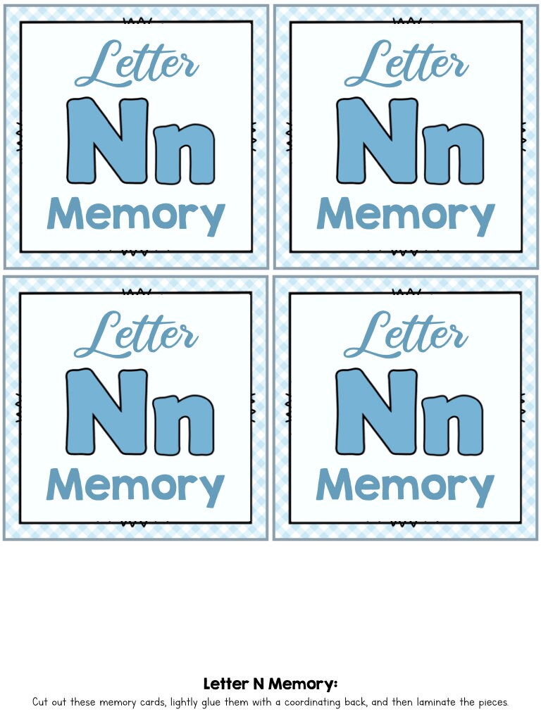 Letter N Memory Game - Etsy