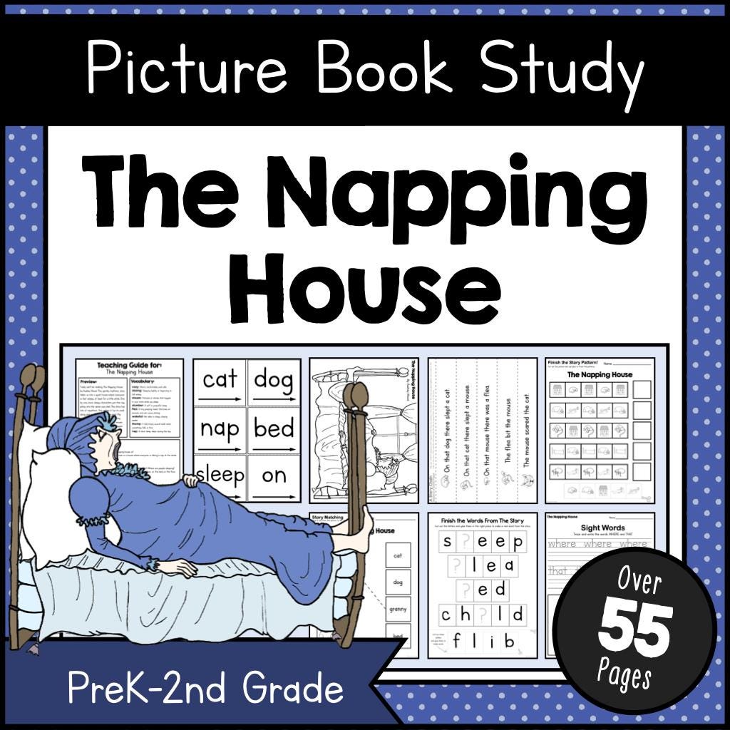 The Napping House Study Book Printable | Picture Book Companion PDF ...