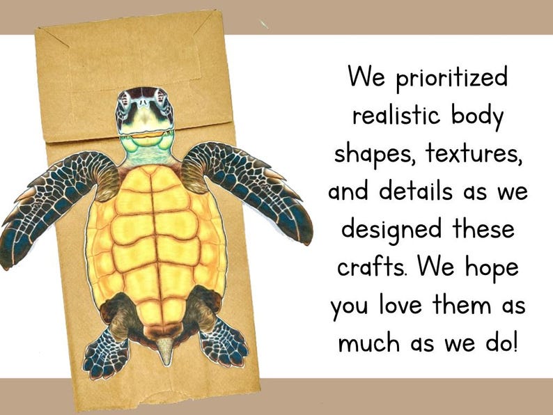 Printable Jointed Sea Turtle Puppet Craft | Articulated Animal Template ...