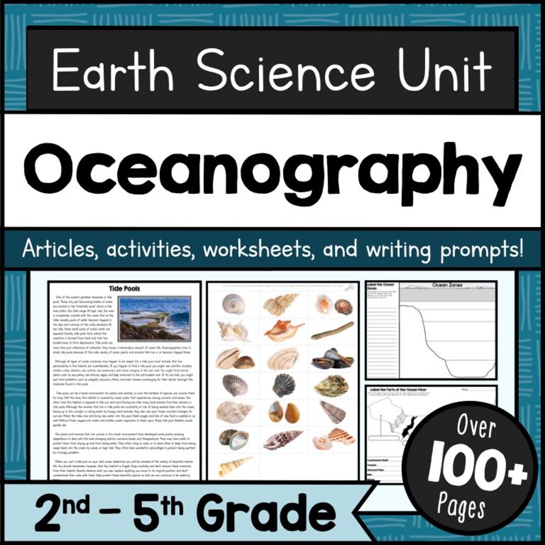 Oceanography Unit Study Printable • Marine Science Worksheets, Posters ...