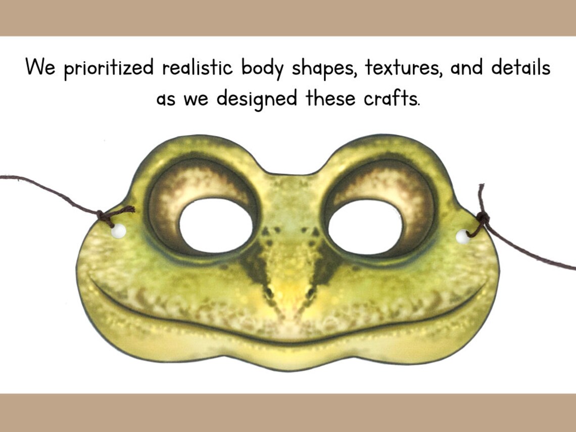 Frog Paper Mask | Animal Printable Paper Craft Template | Eco-friendly ...