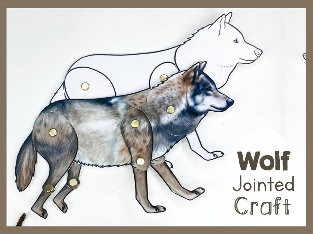Wolf Jointed Animal Craft | Easy Assembly Articulated Wolf | Nature ...