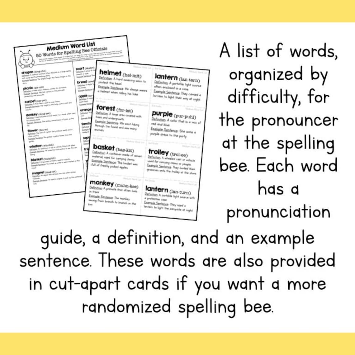 4th GRADE SPELLING Bee Word List PDF – Everything You Need to Host a ...