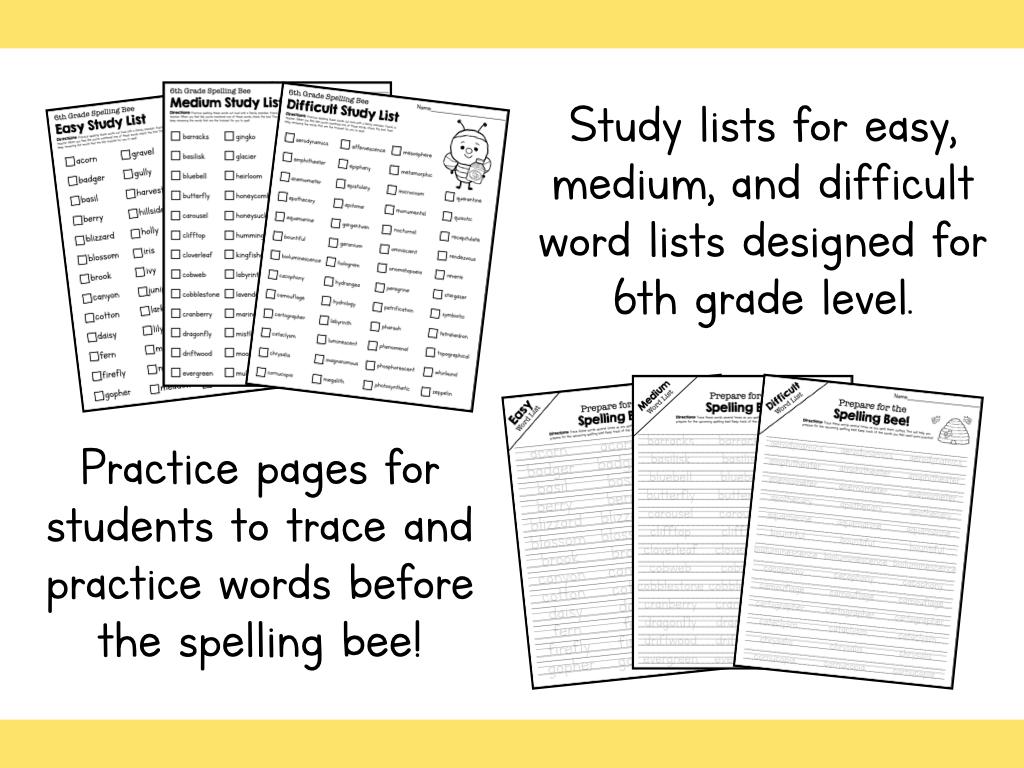 6th Grade Spelling Bee | Instructions to Host a Class or School ...