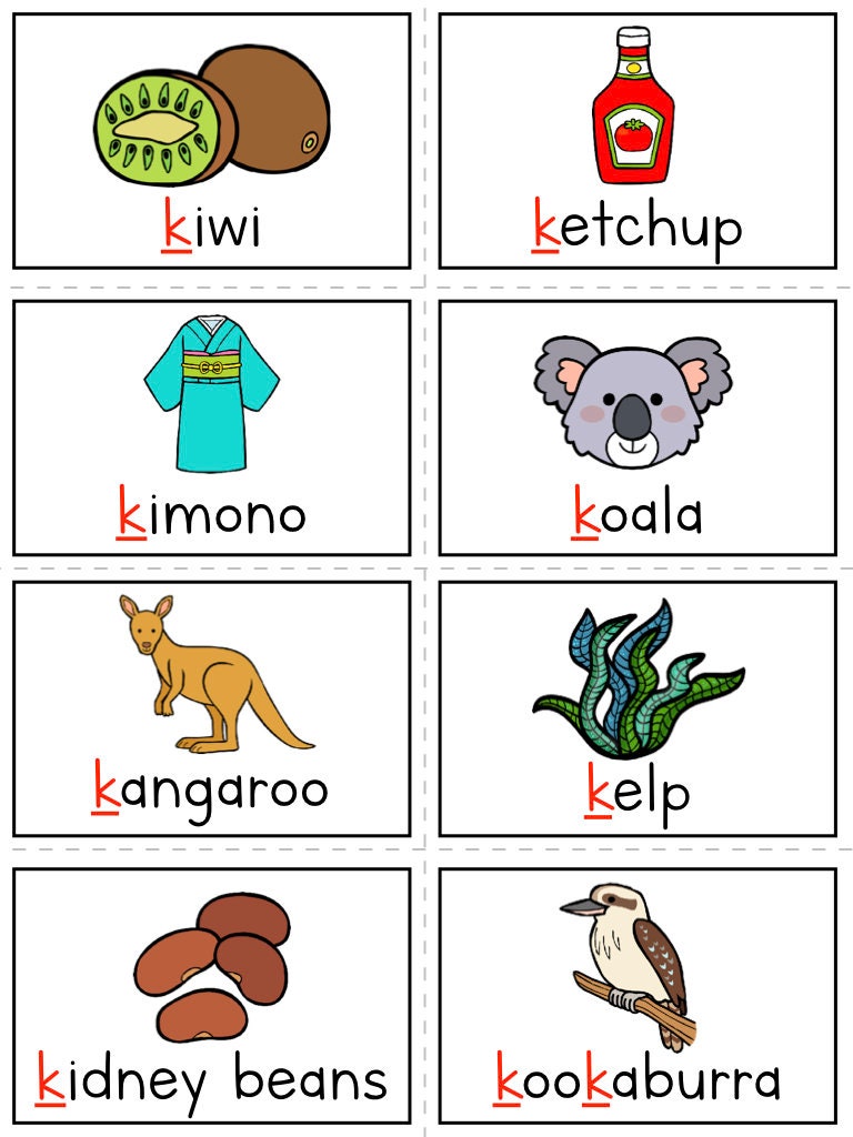 Letter K Bingo Game - Etsy