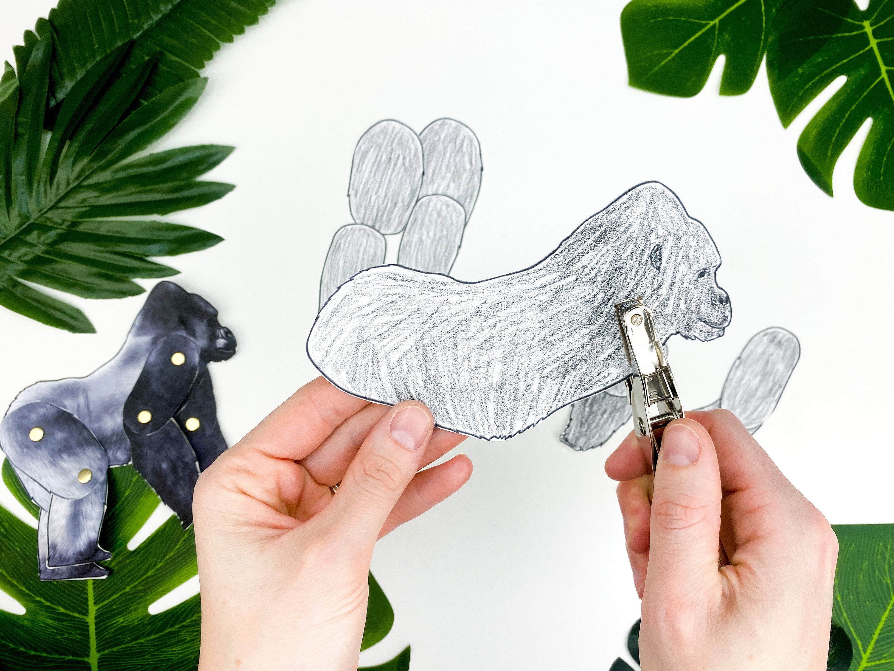 Articulated Gorilla Craft Template Printable Educational Activity ...