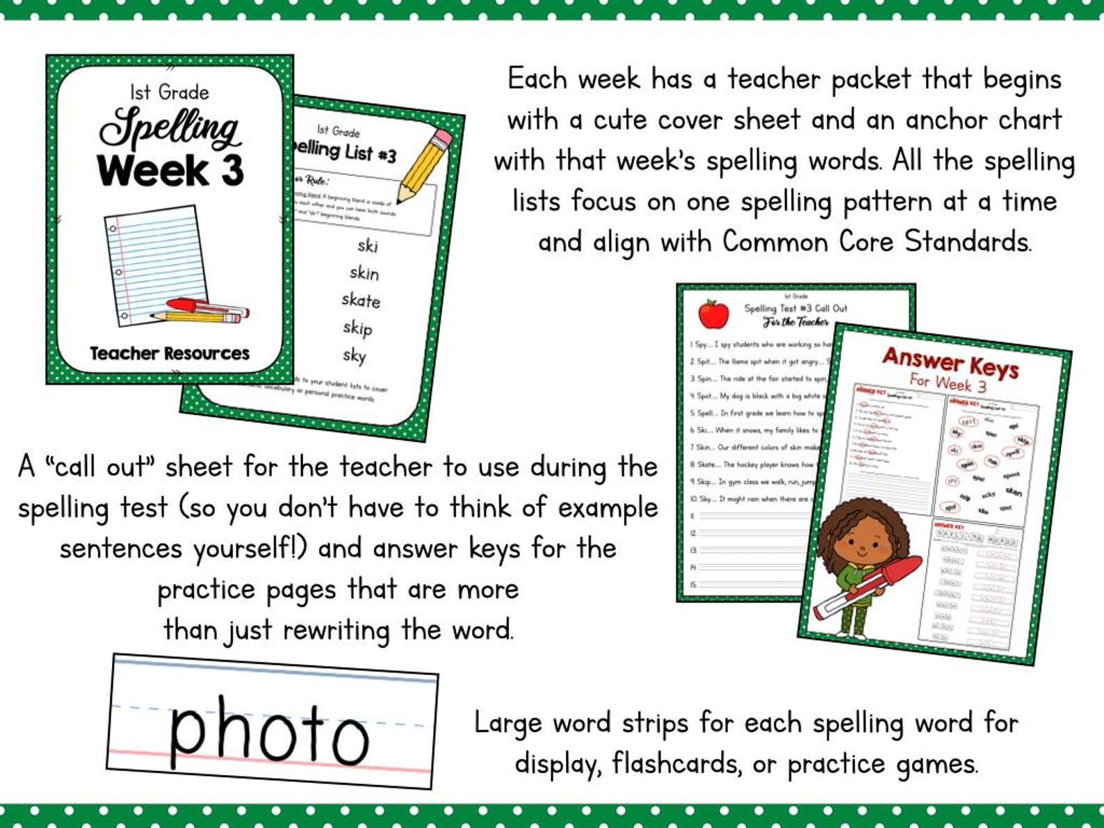 1st Grade Spelling Curriculum | Complete Full-year Printable Spelling ...