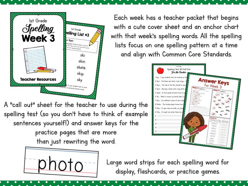 1st Grade Spelling Curriculum | Complete Full-year Printable Spelling ...