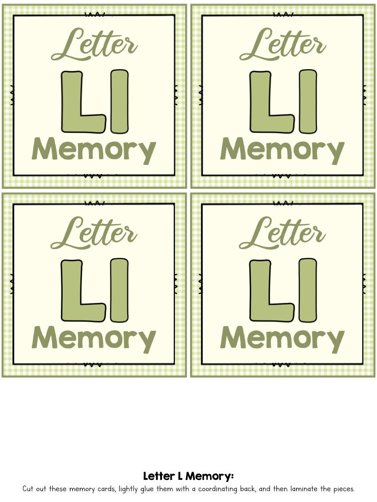 Letter L Memory Game - Etsy