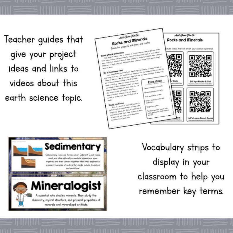 Rocks and Minerals Unit Study Printable • Geology Worksheets Posters ...