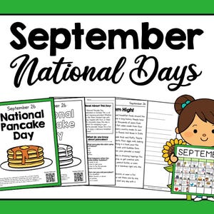 September National Days Posters, Worksheets, Articles, and Calendars - Etsy