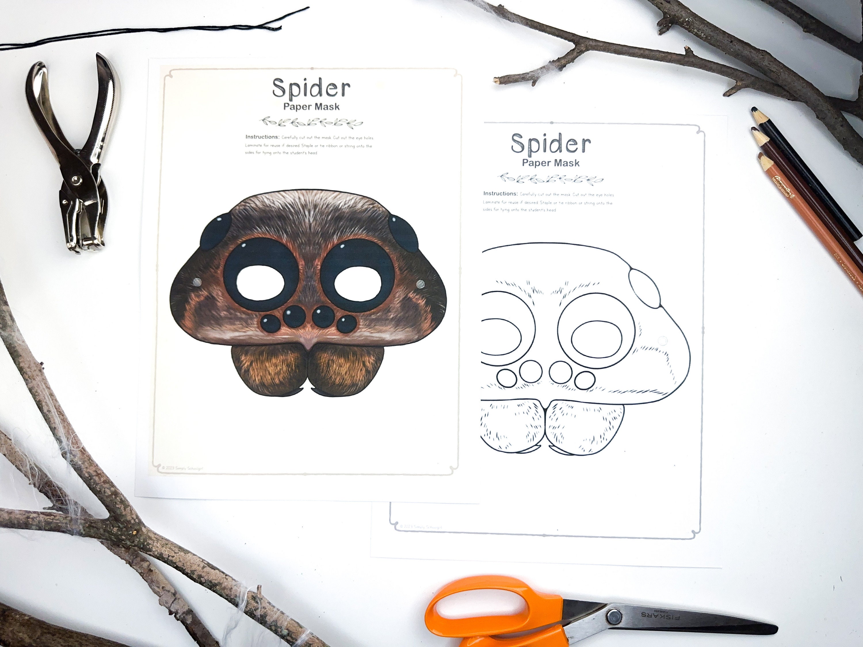 Printable Spider Mask Craft Kit | Halloween Party Fun | Articulated ...