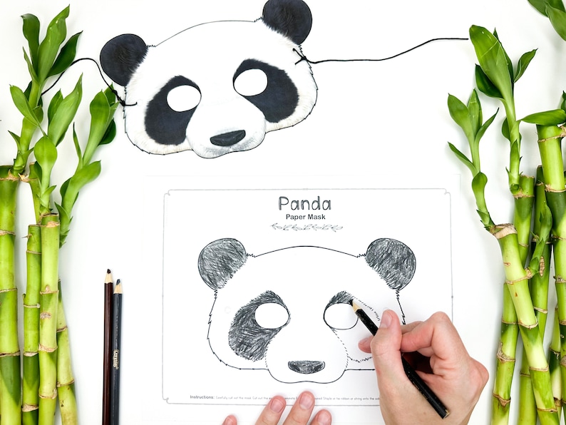 Adorable Panda Animal Mask | Printable Panda Paper Mask Craft Kit for ...