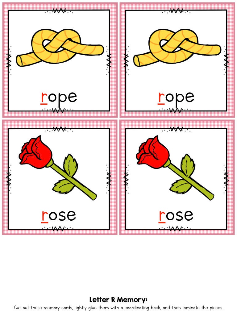 Letter R Memory Game - Etsy