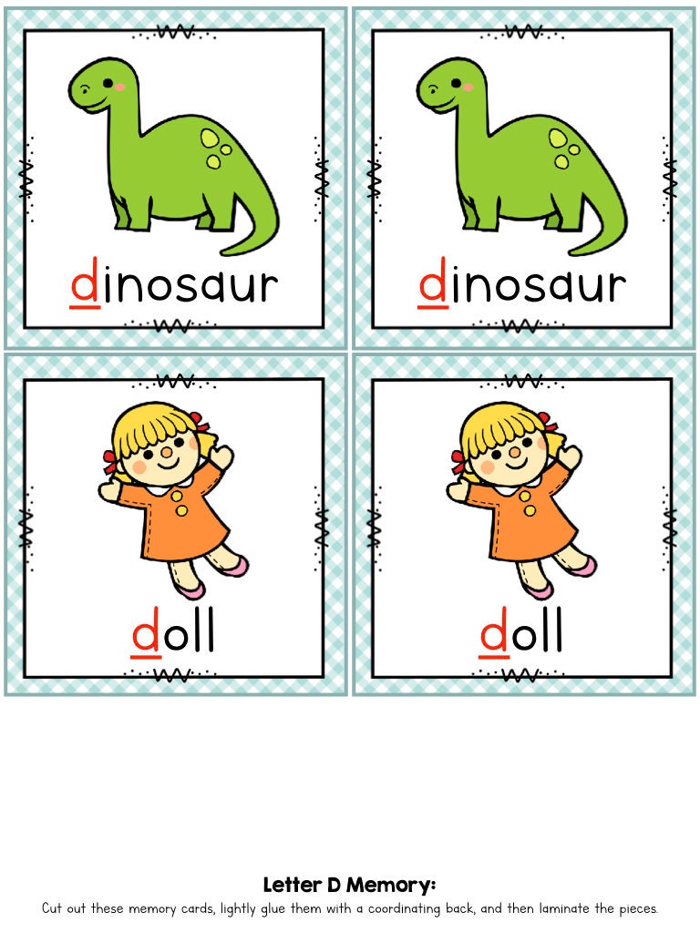 Letter D Memory Game - Etsy