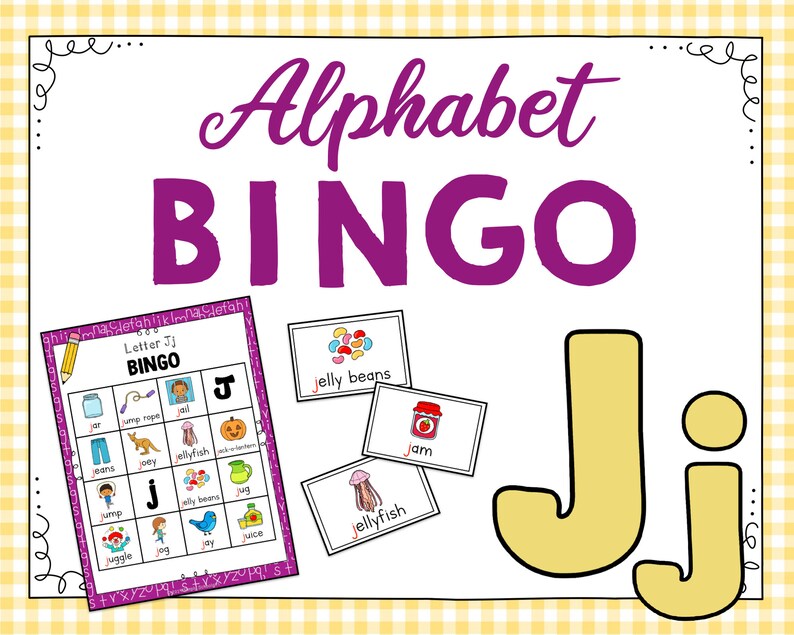 Letter J Bingo Game - Etsy