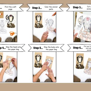 Printable Snake Paper Bag Puppet Craft Template | Fun Animal Crafting ...