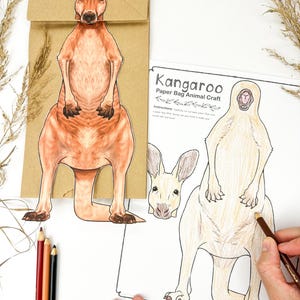 DIY Kangaroo Puppet Printable | Fun Paper Bag Craft Template | Easy ...