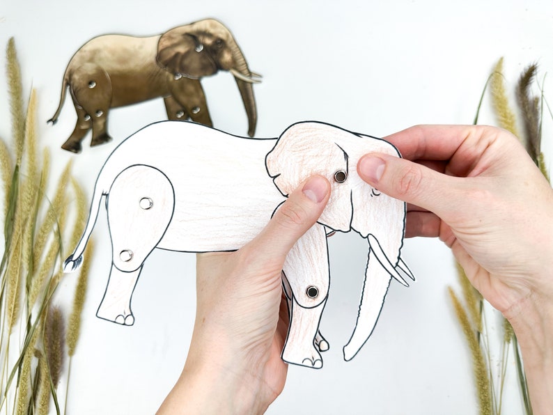 Printable Articulated Elephant Puppet | Fun Educational Activity for ...
