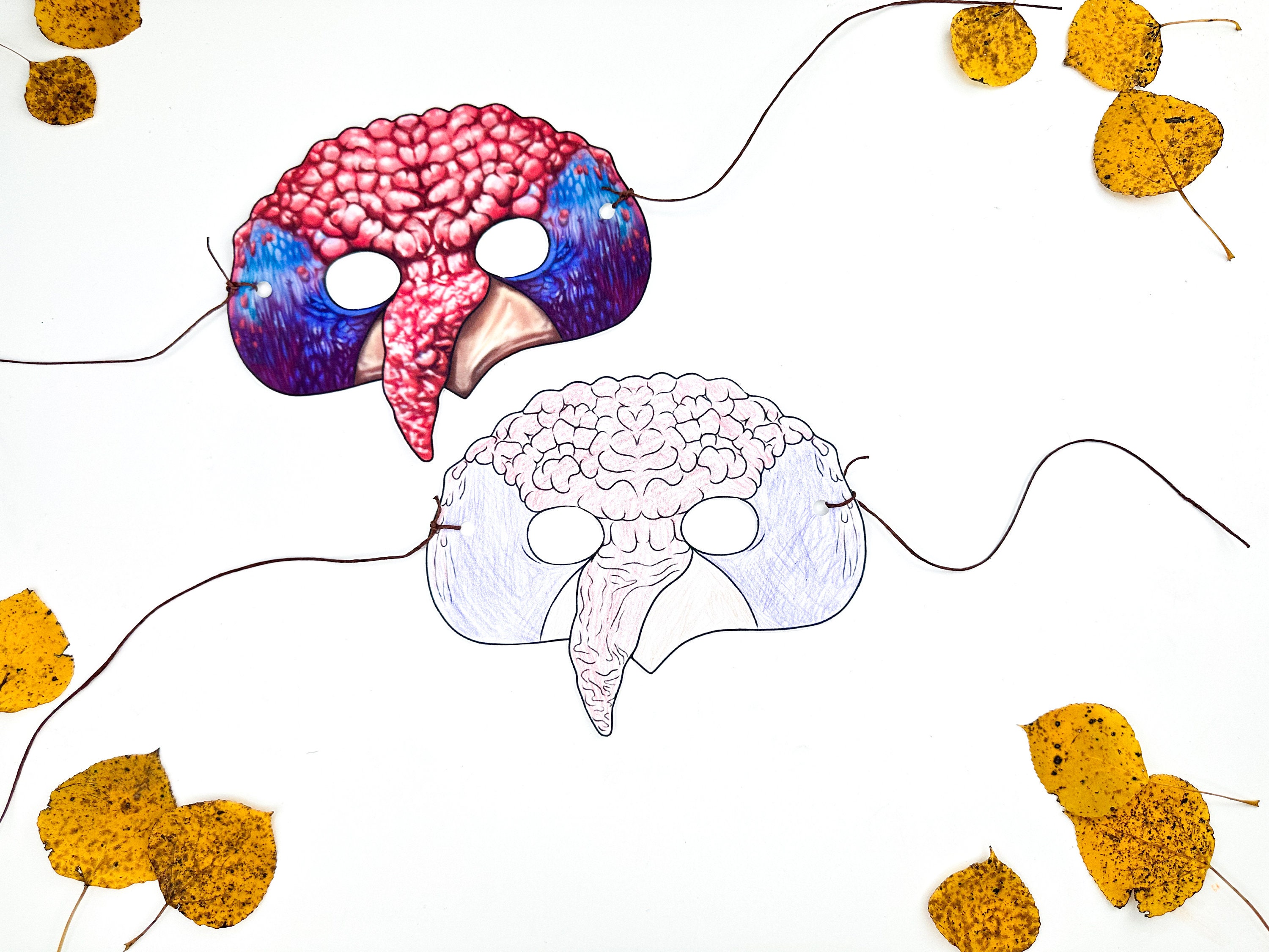 Printable Turkey Craft Mask Turkey Coloring Mask Activity Paper Diy for ...