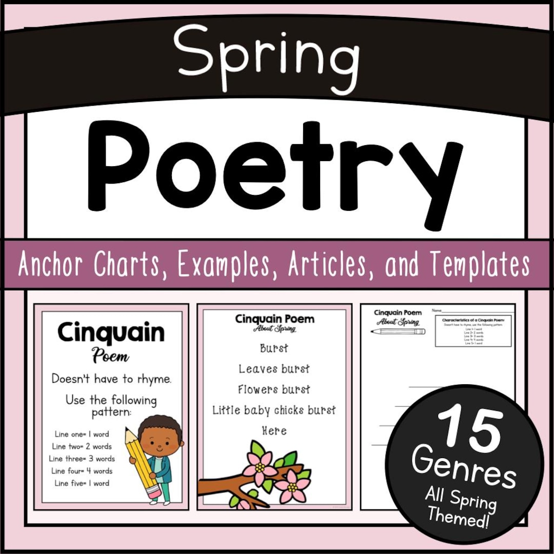 Spring Poetry Writing Unit 3rd 4th 5th Grade | Poetry Templates ...