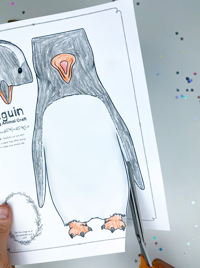 Penguin Paper Bag Puppet Kit | Fun Craft Activity | Penguin Themed ...