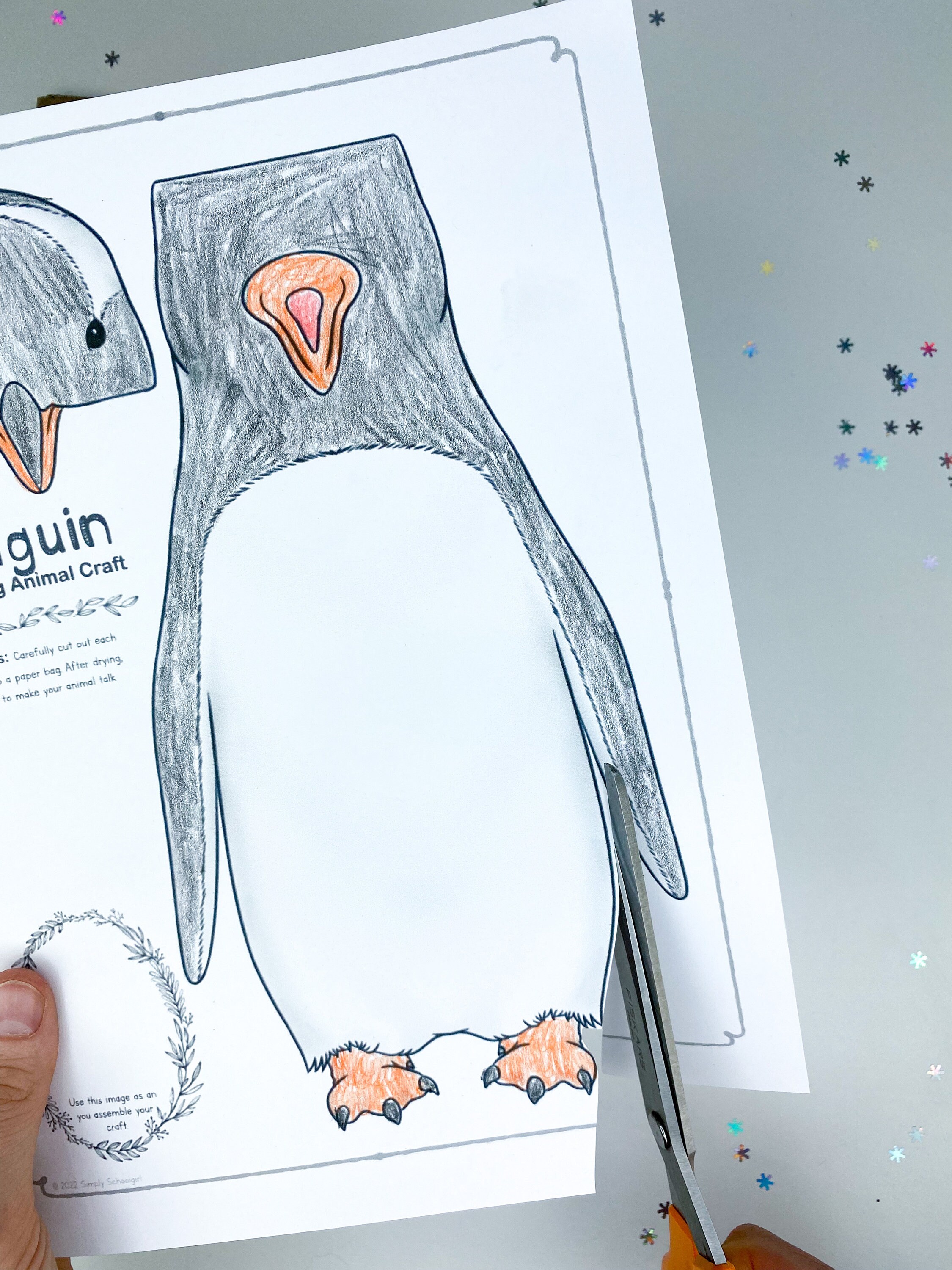 DIY Printable Penguin Paper Bag Puppet Craft PDF | Fun Arctic Animal ...