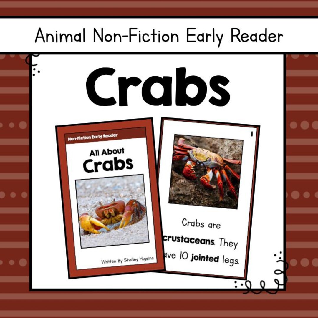 PRINTABLE CRABS Nonfiction Early Reader Book for Kids | Ocean Animal ...