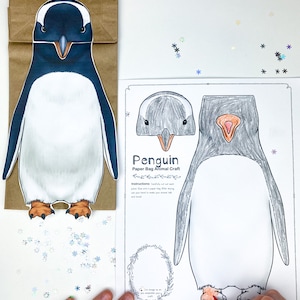 Penguin Paper Bag Puppet Kit | Fun Craft Activity | Penguin Themed ...