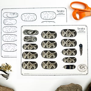 Printable Articulated SNAKE Puppet | DIY Jointed Animal Craft Template ...