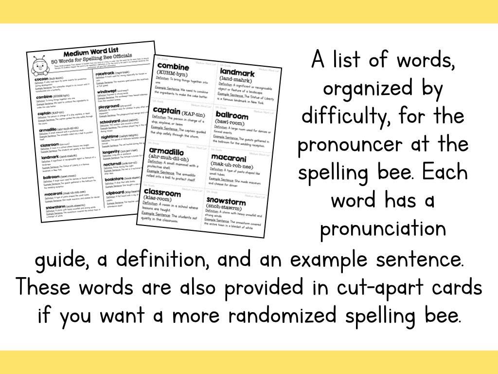 5th Grade Spelling Bee | Instructions to Host a Class or School ...