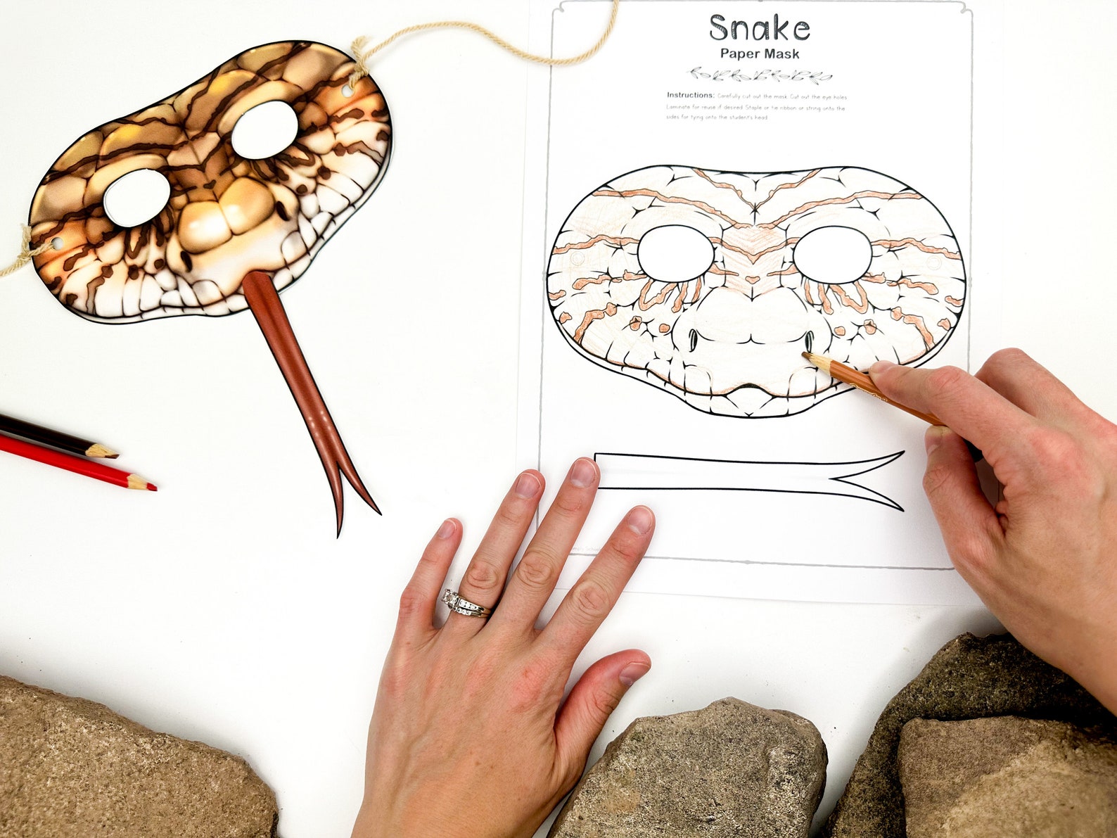 Snake Mask Craft Kit | Easy Print Animal Paper Template | Reptile ...