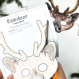 Printable Reindeer Craft Mask | Animal Paper Template | Easy to Make ...