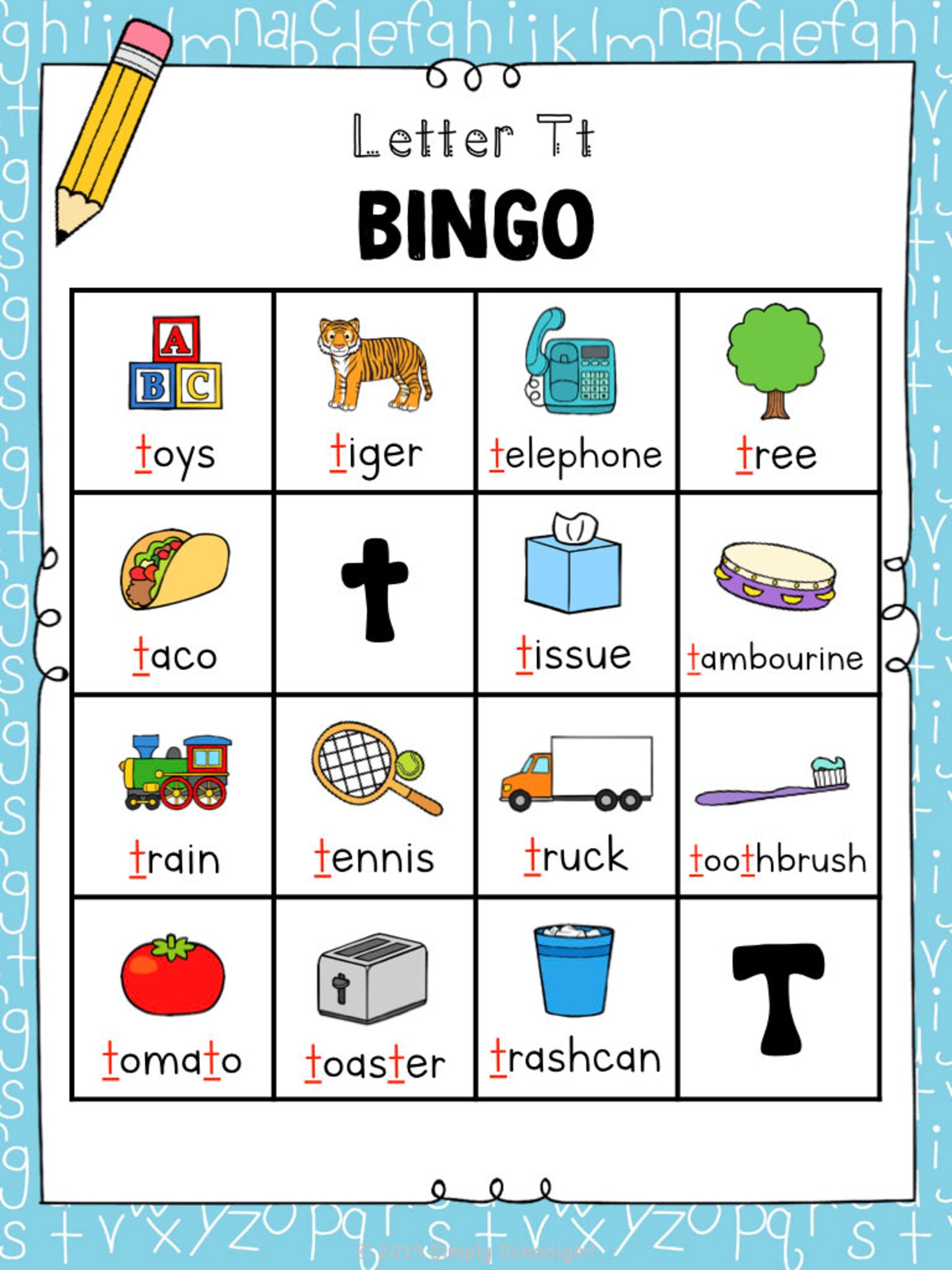 Letter T Bingo Game - Etsy Canada