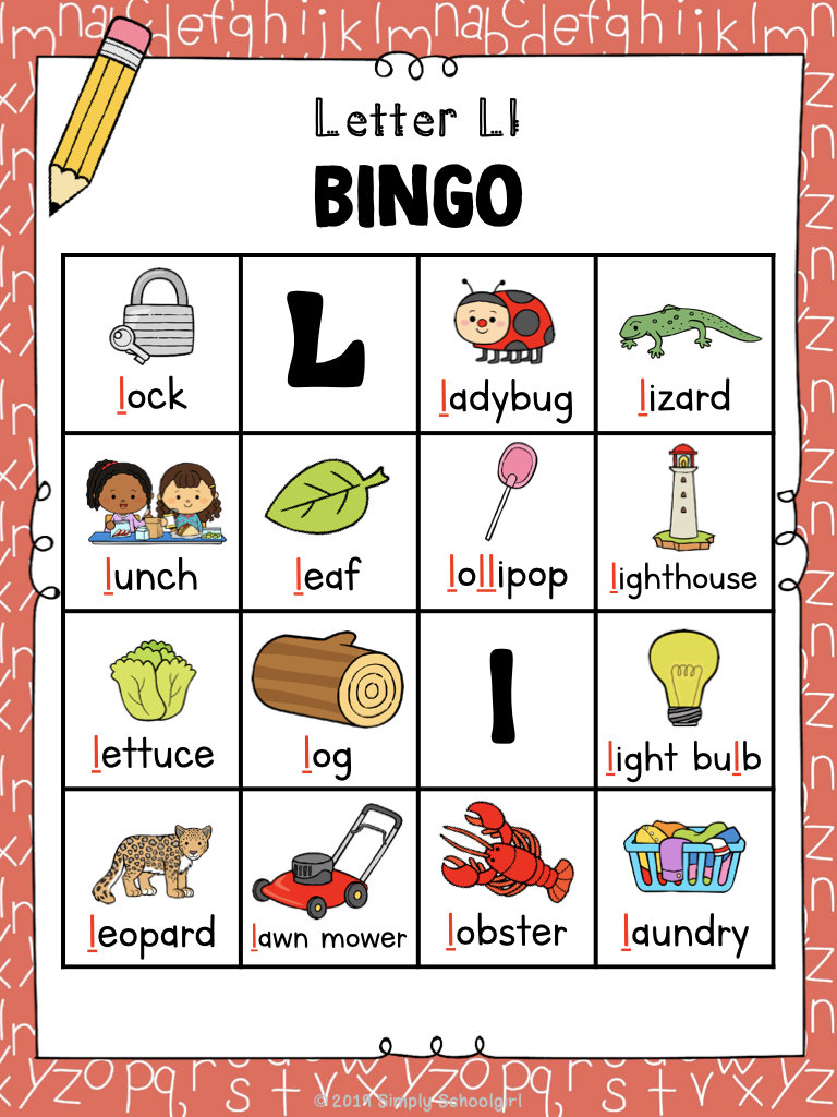 Letter L Bingo Game - Etsy